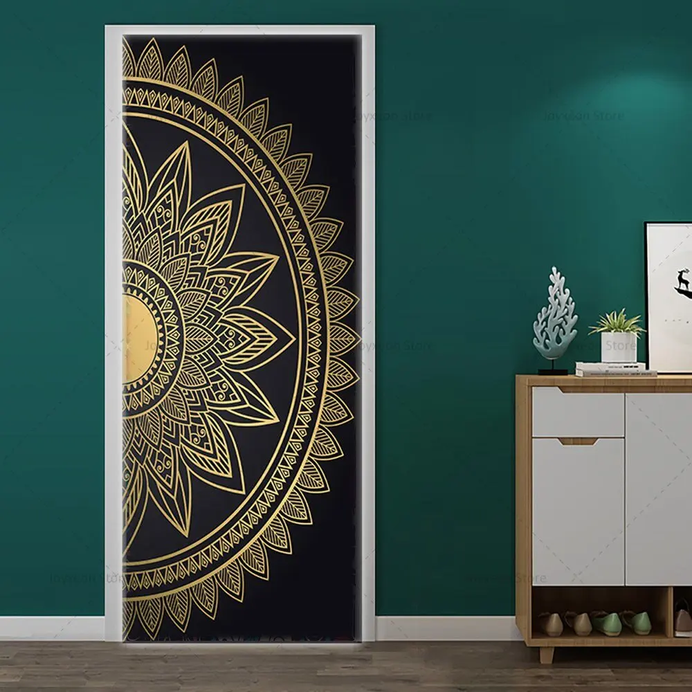 Printed Bohemian Mandala Door Stickers Home Decoration PVC Waterproof ...