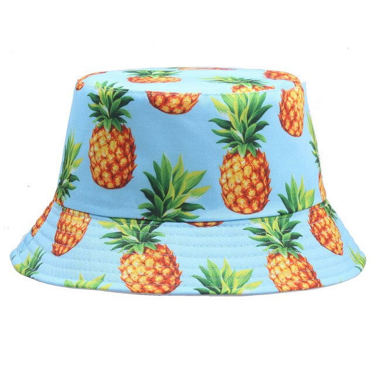 Printed Bucket Hats For Women Men Pineapple Cherry Summer Sun Panama Caps Girls Beach Fishing ...