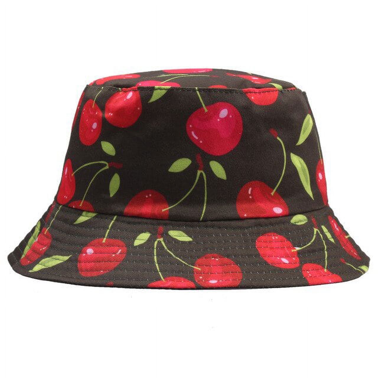 Printed Bucket Hats For Women Men Pineapple Cherry Summer Sun Panama ...