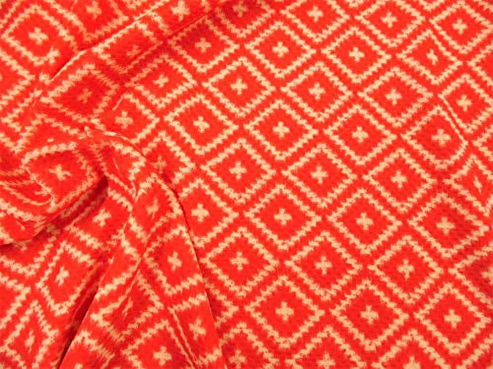 Printed Bullet Liverpool Textured Fabric 4 Way Stretch Scuba Red Cream ...