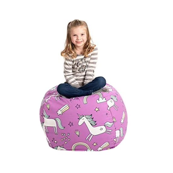 Printed Children's Plush Toy Storage Beanbag Set Comfortable Lazy Sofa ...