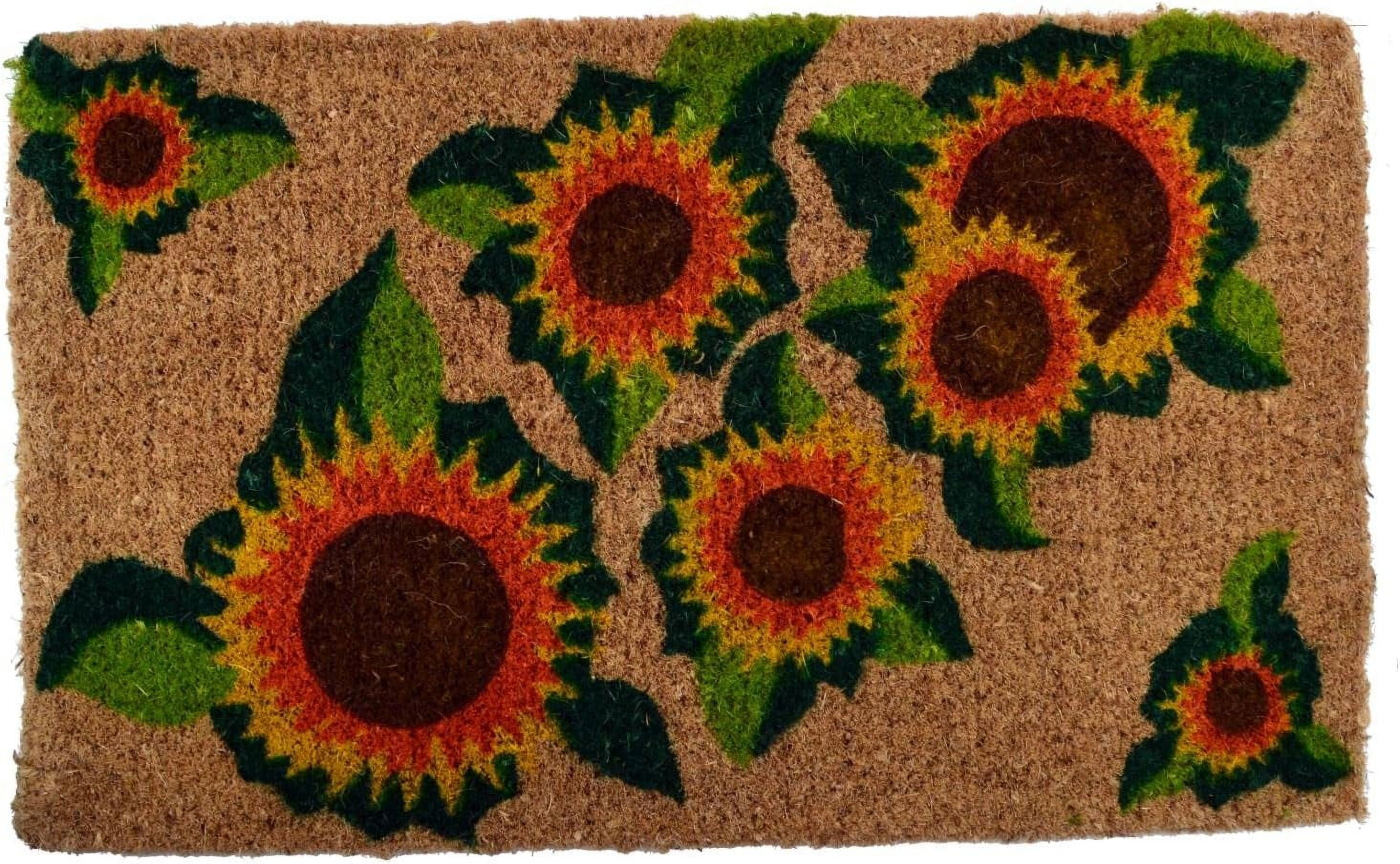 Printed Coir Doormat, Happy Sunflower, 18-Inch by 30-Inch - Walmart.com