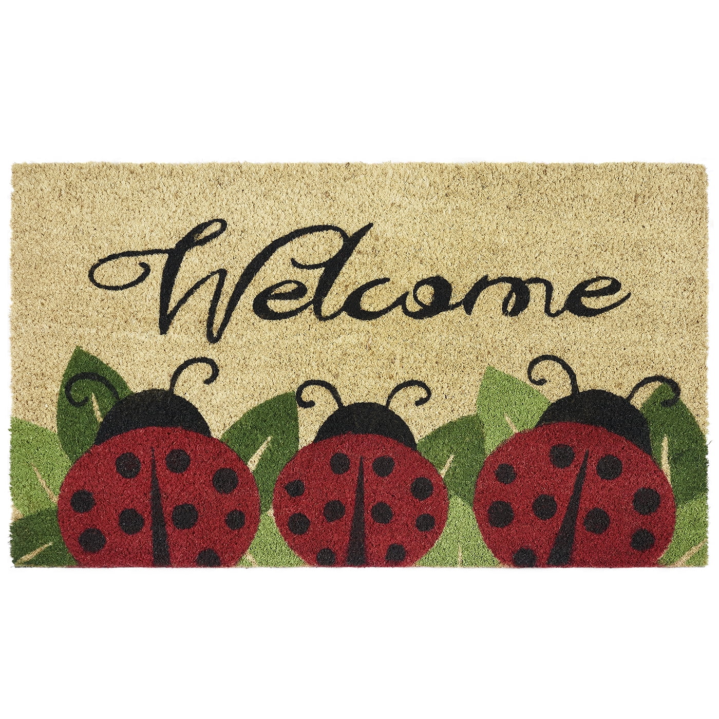 Printed Coir Mat, 18" L x 30" W, Rectangle, Ladybug - Walmart.com