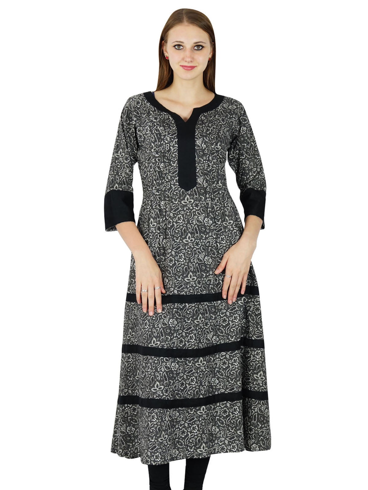 Printed Cotton Kurti Indian Ethnic Bollywood Tunic Casual Top Women ...