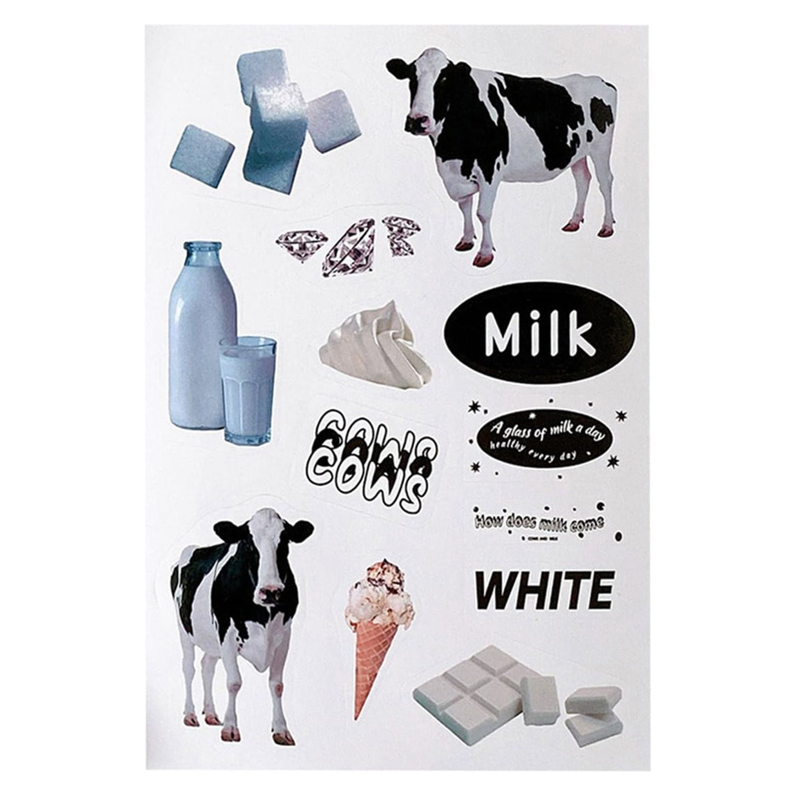 Printed Cow Stickers Detachable Cow Pattern Stickers For Bedroom Walls ...