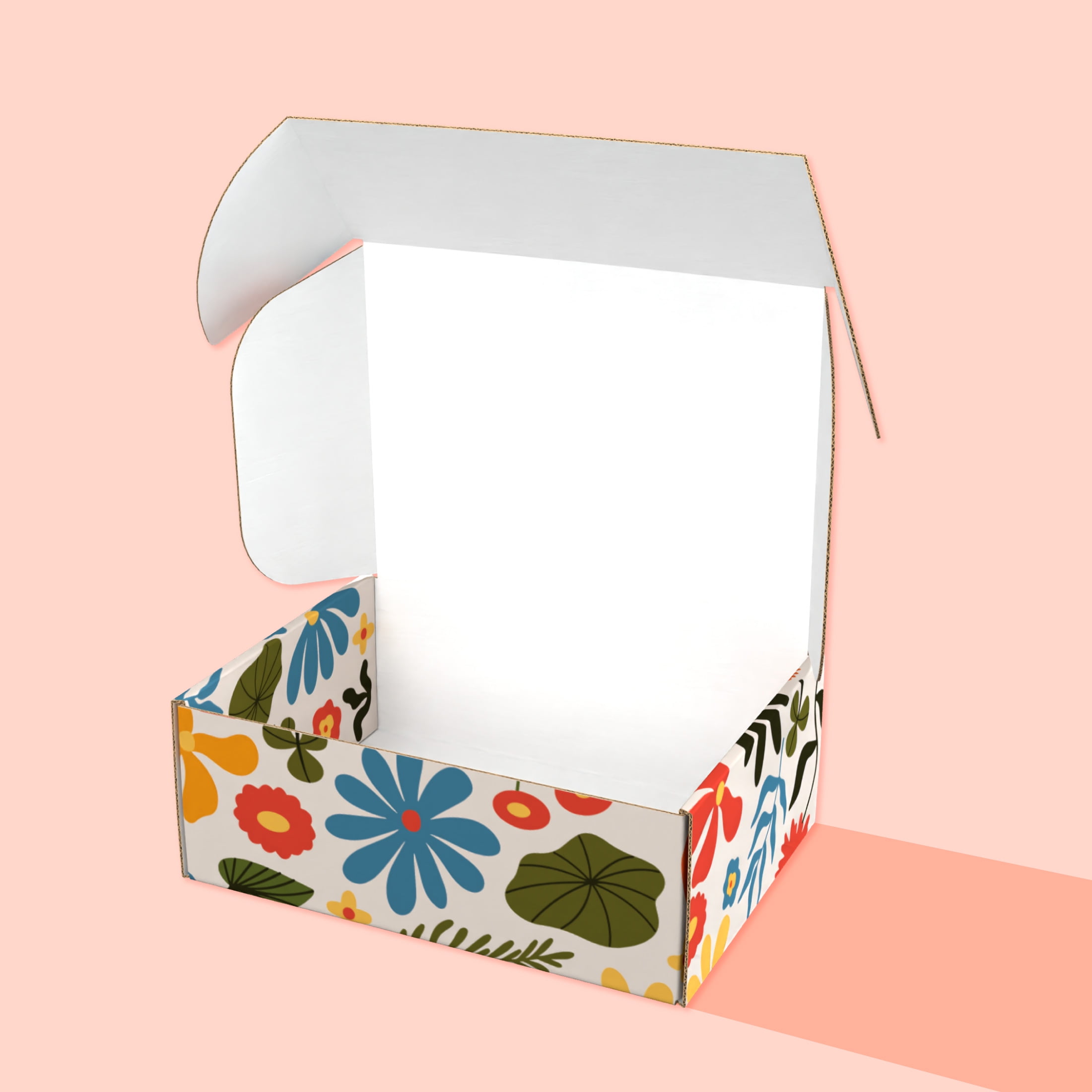 Decorative Flower Print Shipping Boxes, Tuck Top 12-Pack, 8” x 6” x 3 ...