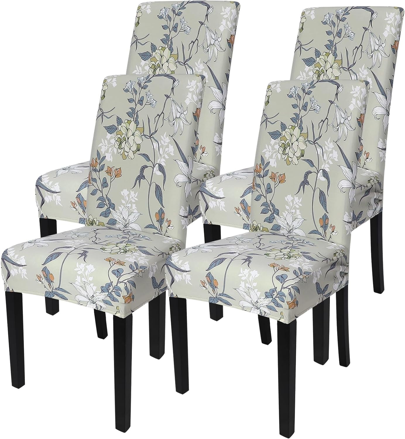 Printed Dining Room Chair Covers Set of 4, Stretch Kitchen Chair Covers ...