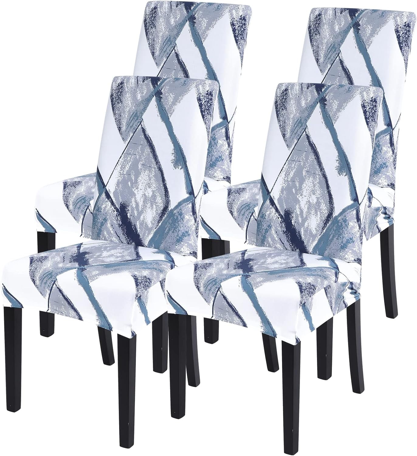 Printed Dining Room Chair Covers Set of 4, Stretch Kitchen Chair Covers ...