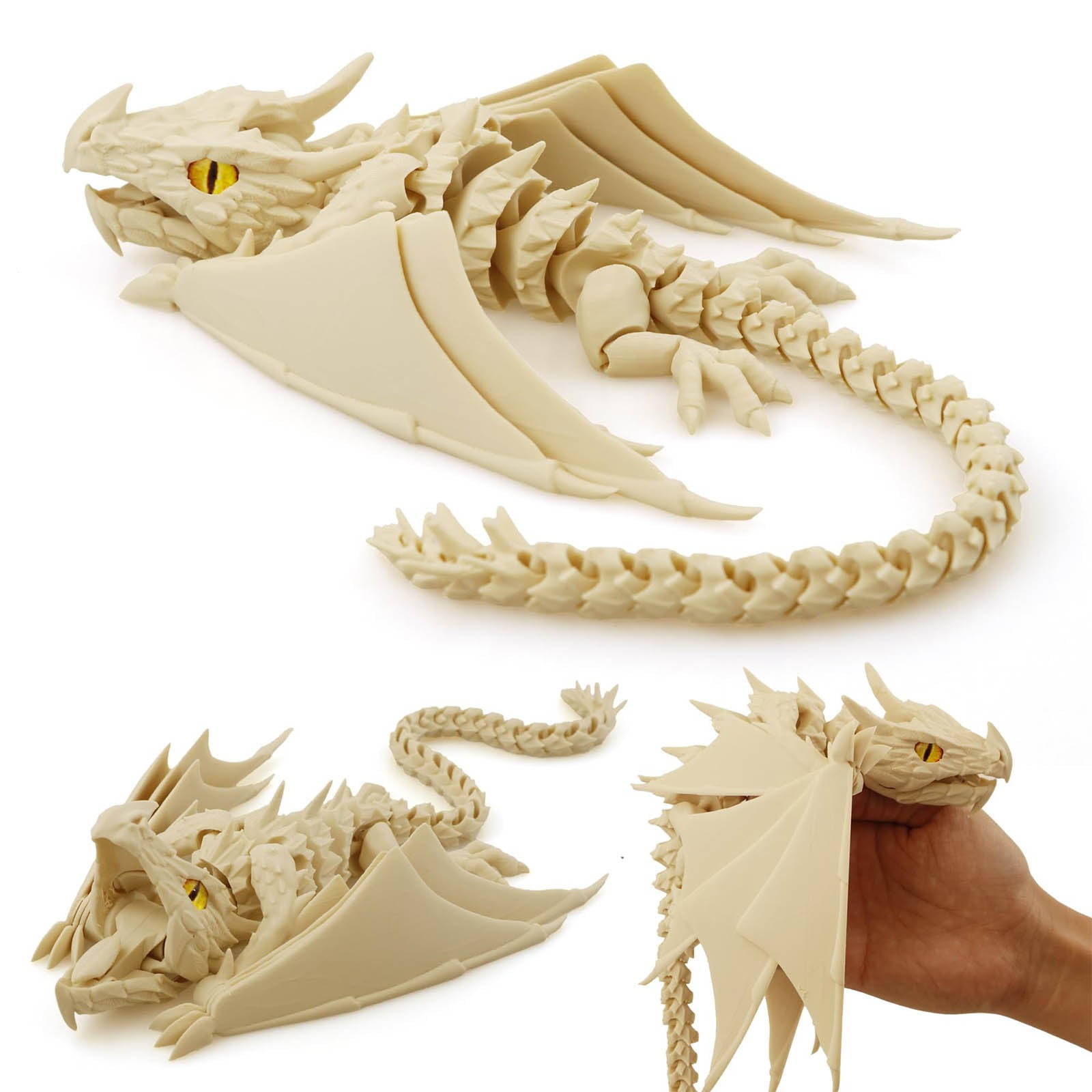 Printed Dragon with Wings, Fidget Dragon Toys, 3D Printed Animals ...