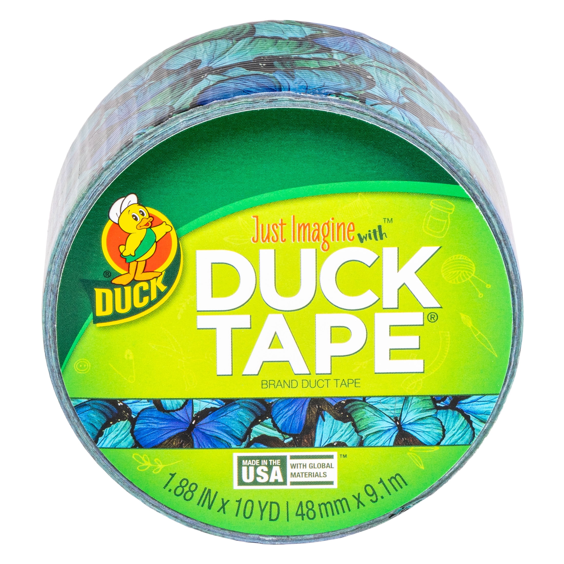 Printed Duck Tape Brand Duct Tape, 1.88 in. x 10 yd., Butterflies ...