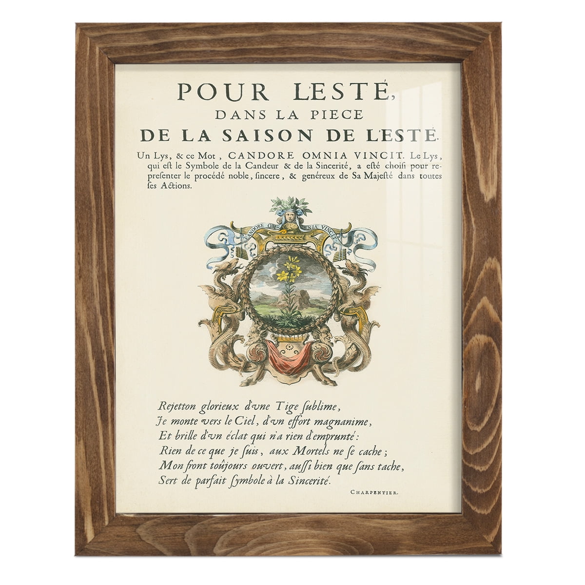 Printed Embellished Bookplate VI - Framed Print w/glass - Walnut ...