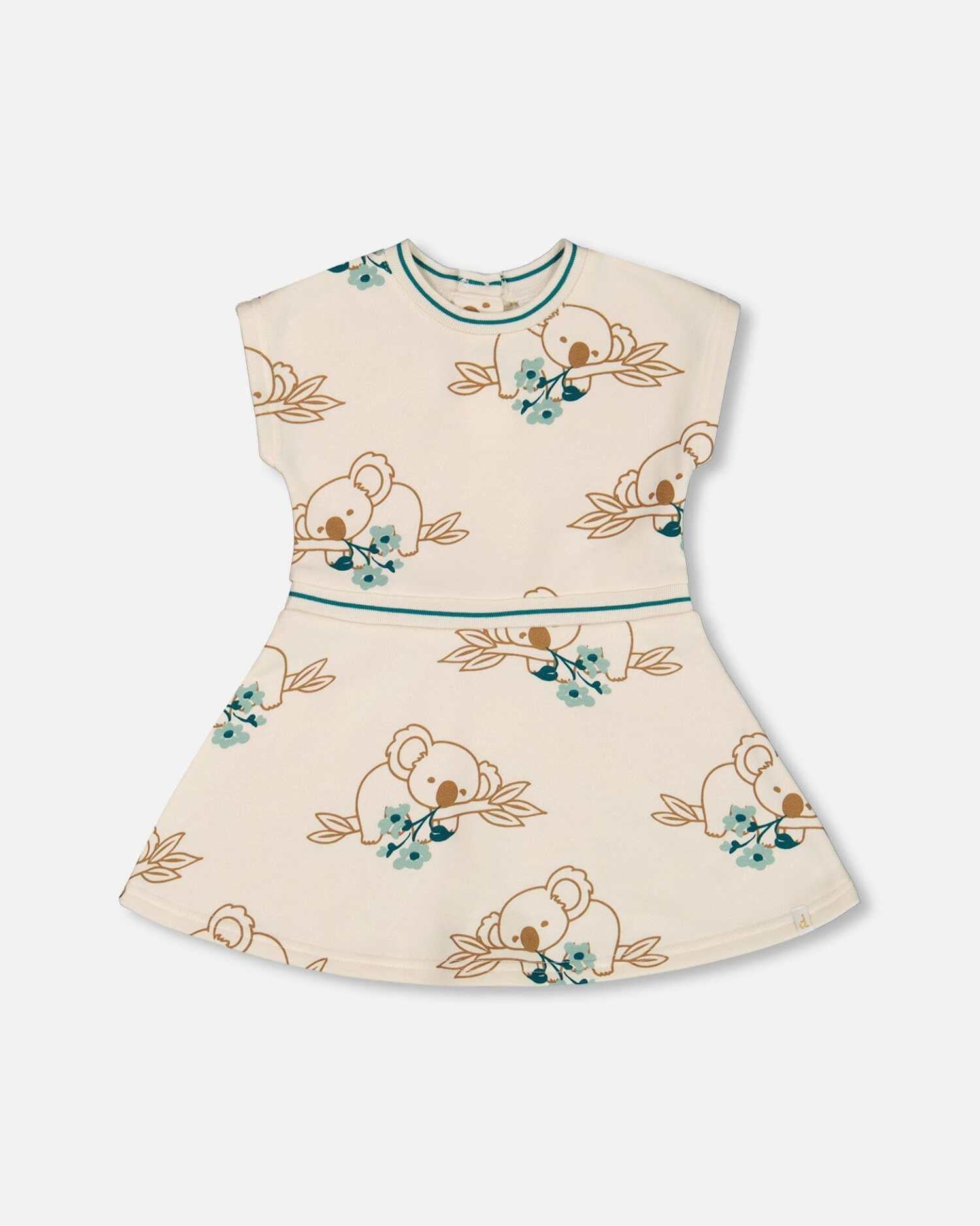 Printed French Terry Dress Off-White And Koala - Walmart.com
