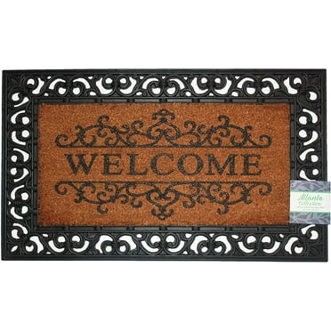 Rubber-Cal Herringbone Coir Boot Scraper Brush Doormat, Outdoor Shoe ...
