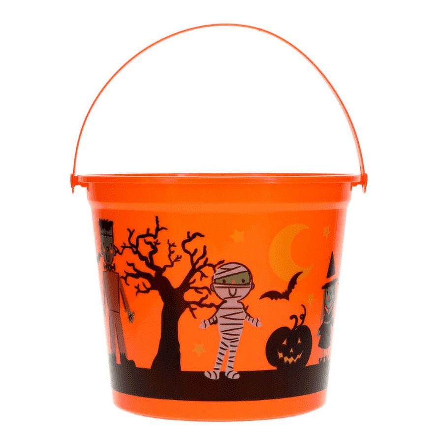 Printed Halloween Pail with Handle, 9.45-in., Great for Trick-or ...