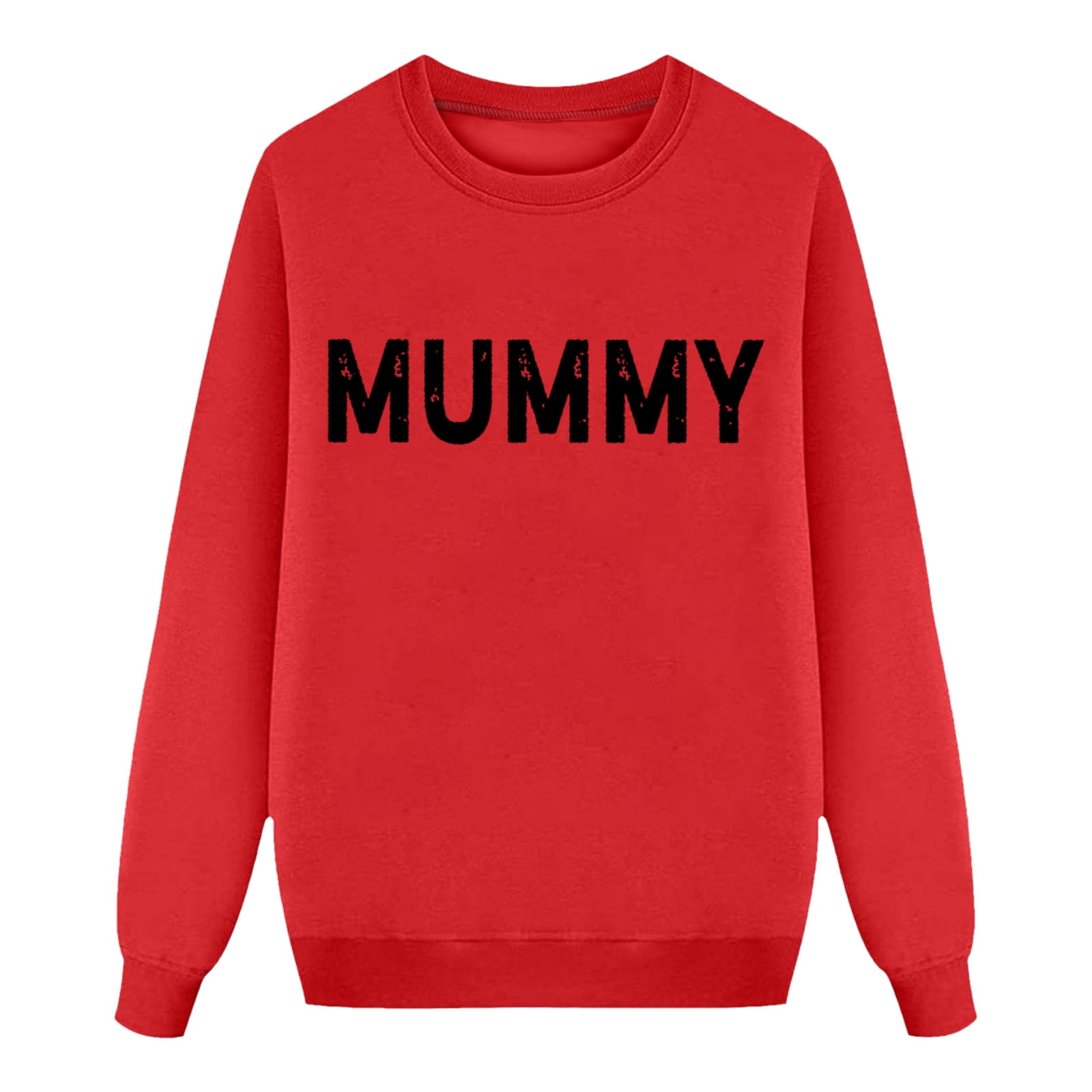 Printed Long Sleeved Round Neck Parent Child Hoodie Top (mom) Family ...