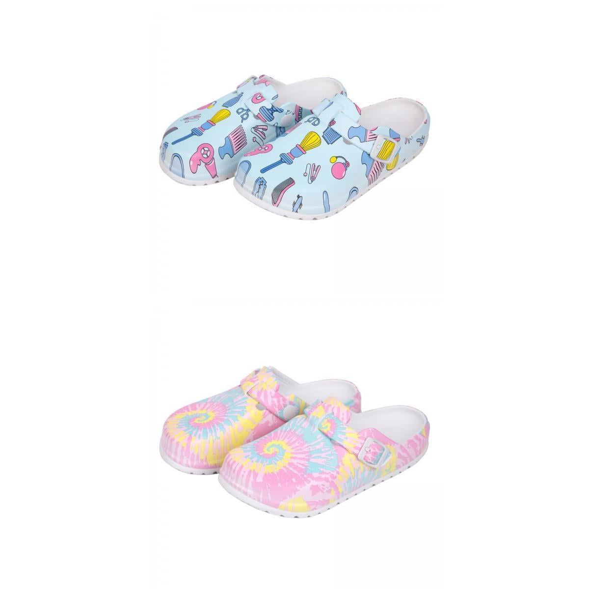 Printed Nurse Clogs, Medical Slippers Non Slip Soft Outdoor Sandals ...