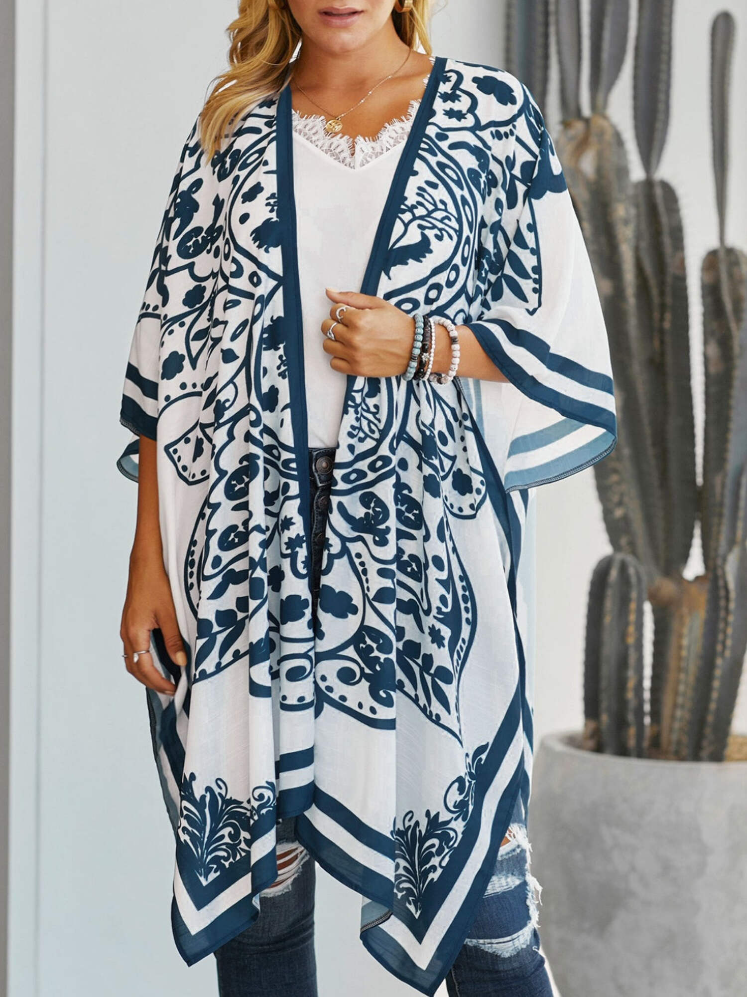 Printed Open Front Cover-Up - Walmart.com