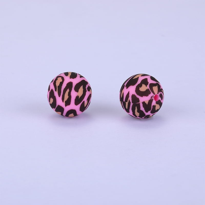 Printed Round Silicone Focal Beads Magenta 15x15mm Hole: 2mm - Walmart.com