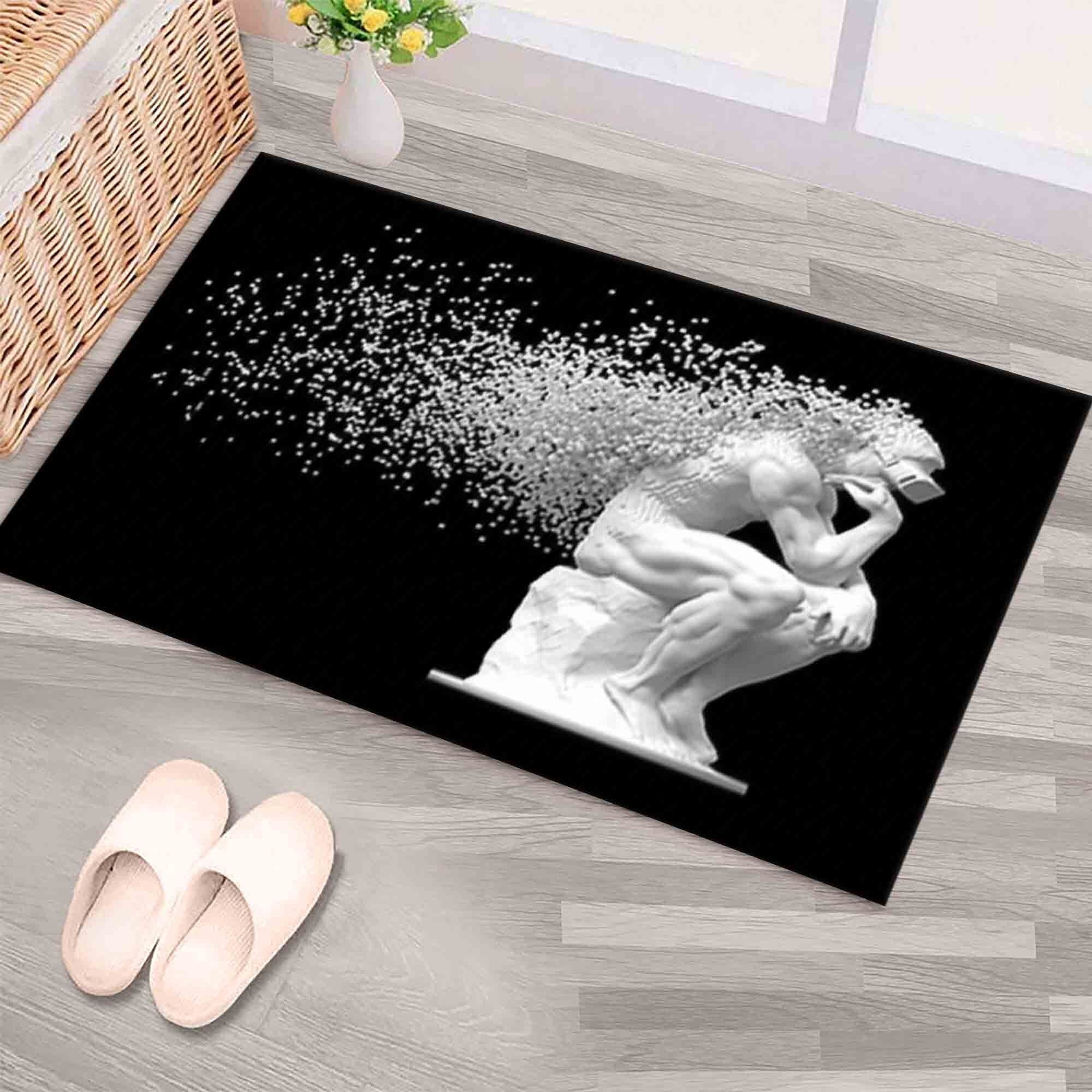 Printed Rug, Black Rug, Bathroom Rug, Cool Rug, Anti-Slip Carpet ...