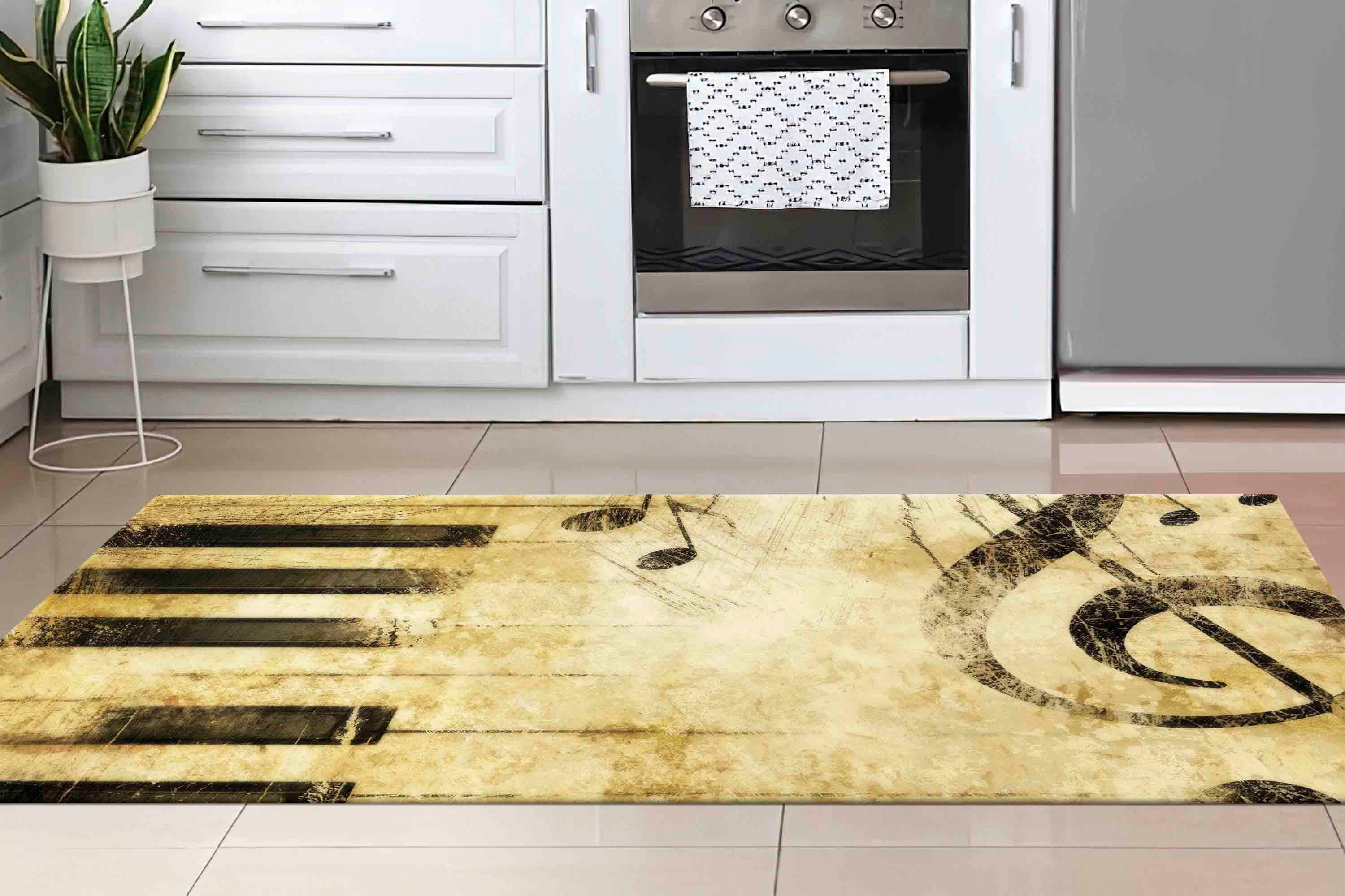 Printed Rug, Outdoor Rug, Soft Rug, Gift Rug, Treble Clef Rugs, Brown ...