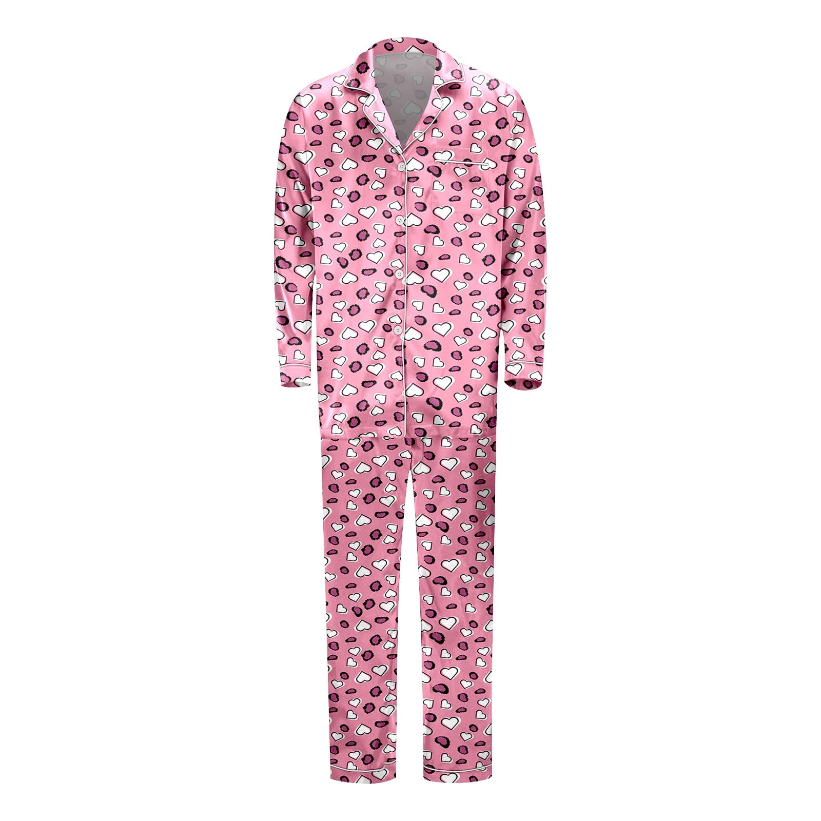 Printed Silk Long Sleeve Family Pajamas Family Three Or Four Silk ...