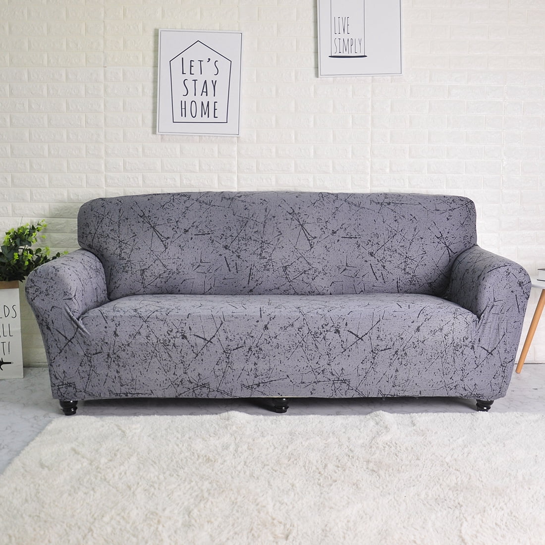 Printed Sofa Cover Elastic Sofa Cover for Living Room Corner Sofa L ...