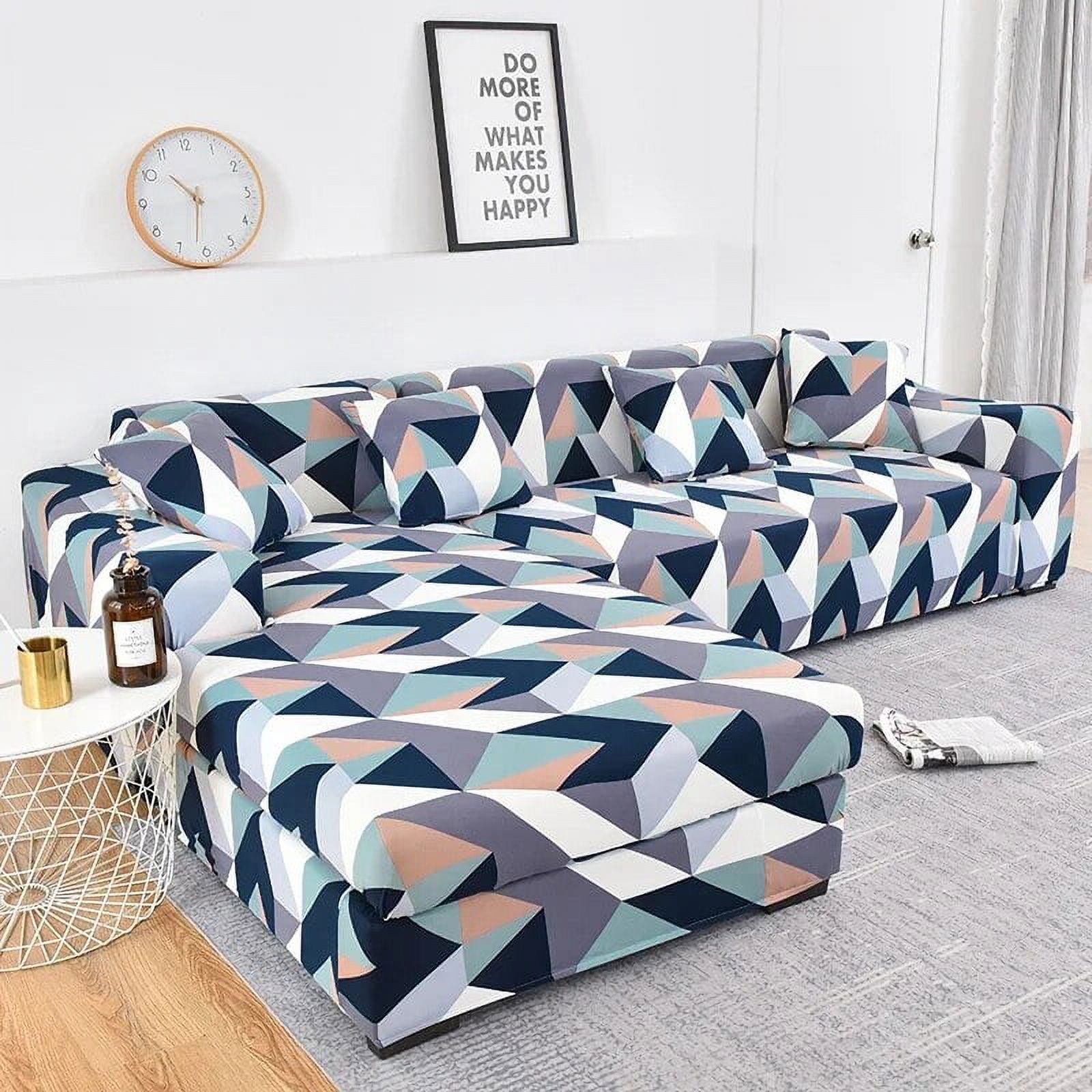 Printed Sofa Cover Elastic Stretch L-shape Sofa Needs Order Sofa Covers ...