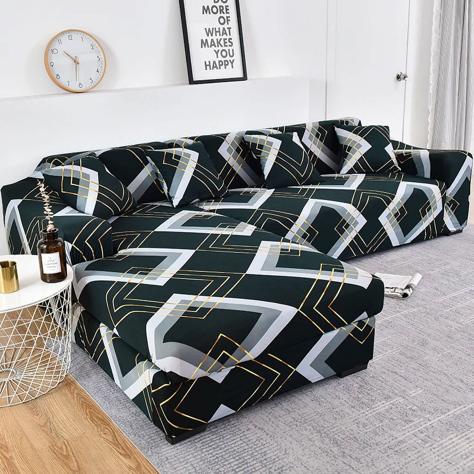 Printed Sofa Cover Elastic Stretch L-shape Sofa Needs Order Sofa Covers ...