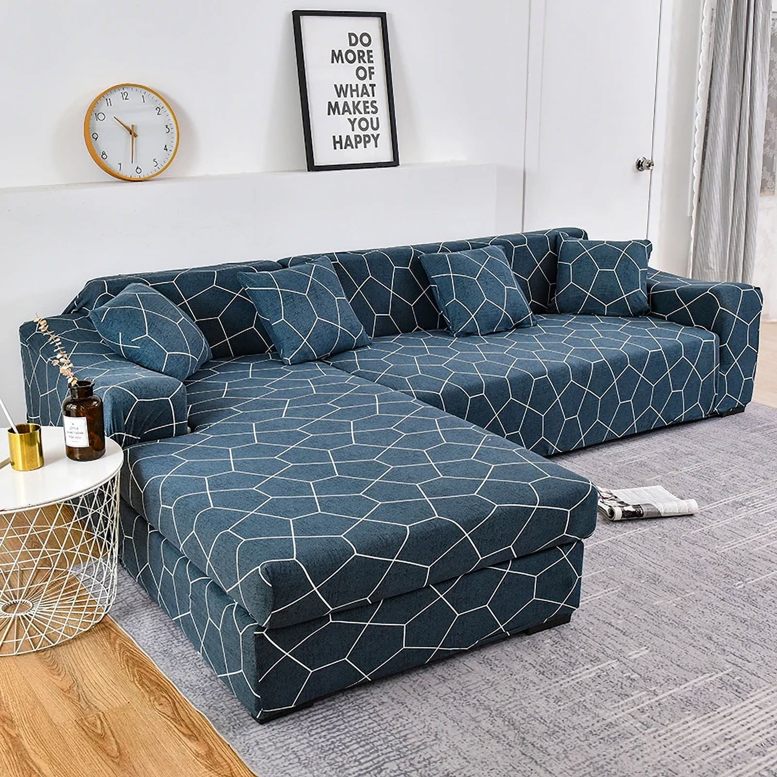 Printed Sofa Cover Elastic Stretch L-shape Sofa Needs Order Sofa Covers ...