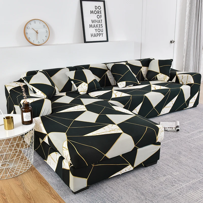 Printed Sofa Cover Elastic Stretch L-shape Sofa Needs Order Sofa Covers ...