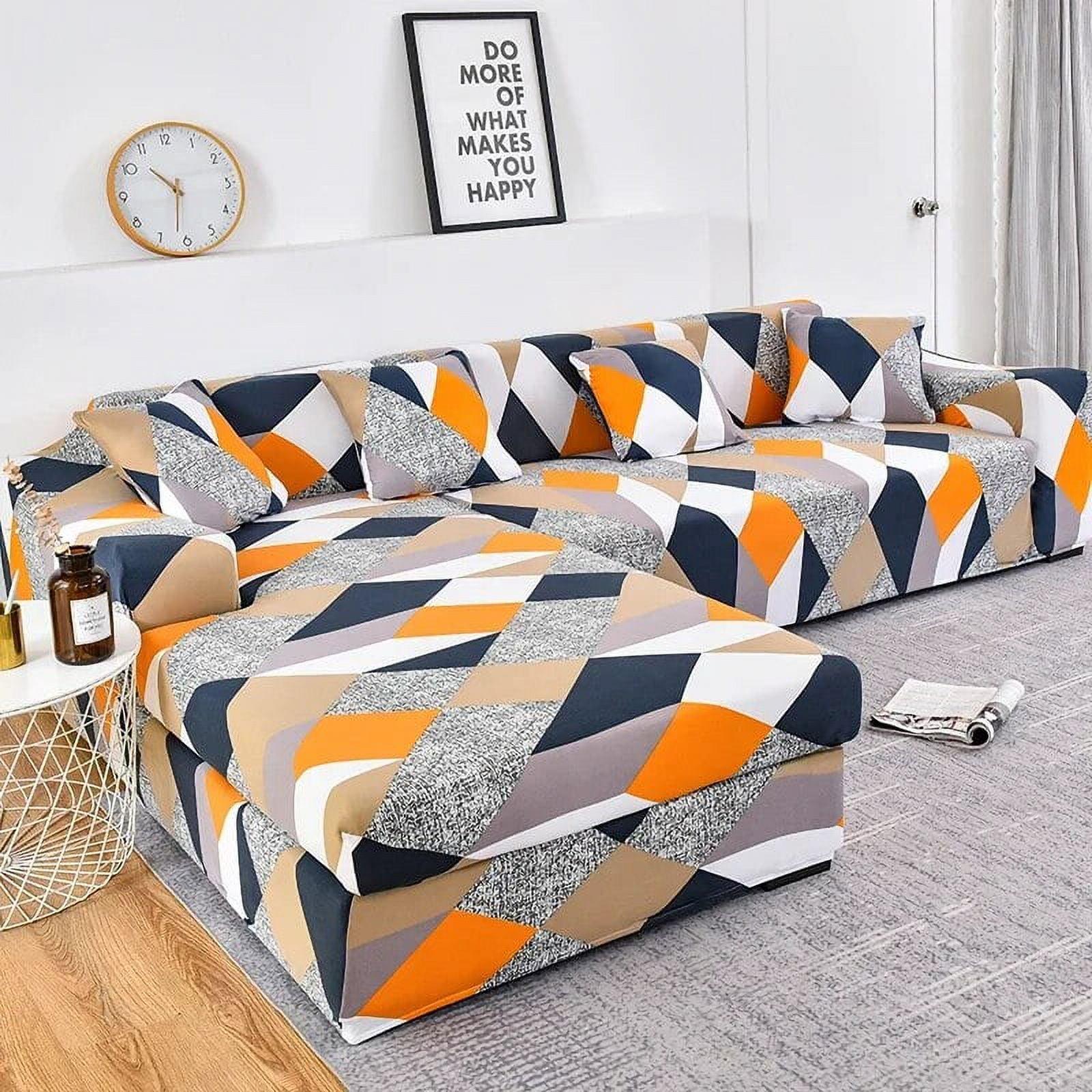 Printed Sofa Cover Elastic Stretch L-shape Sofa Needs Order Sofa Covers ...