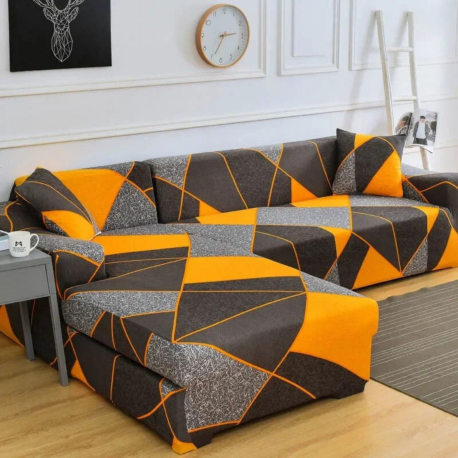 Printed Sofa Cover Elastic Stretch L-shape Sofa Needs Order Sofa Covers ...