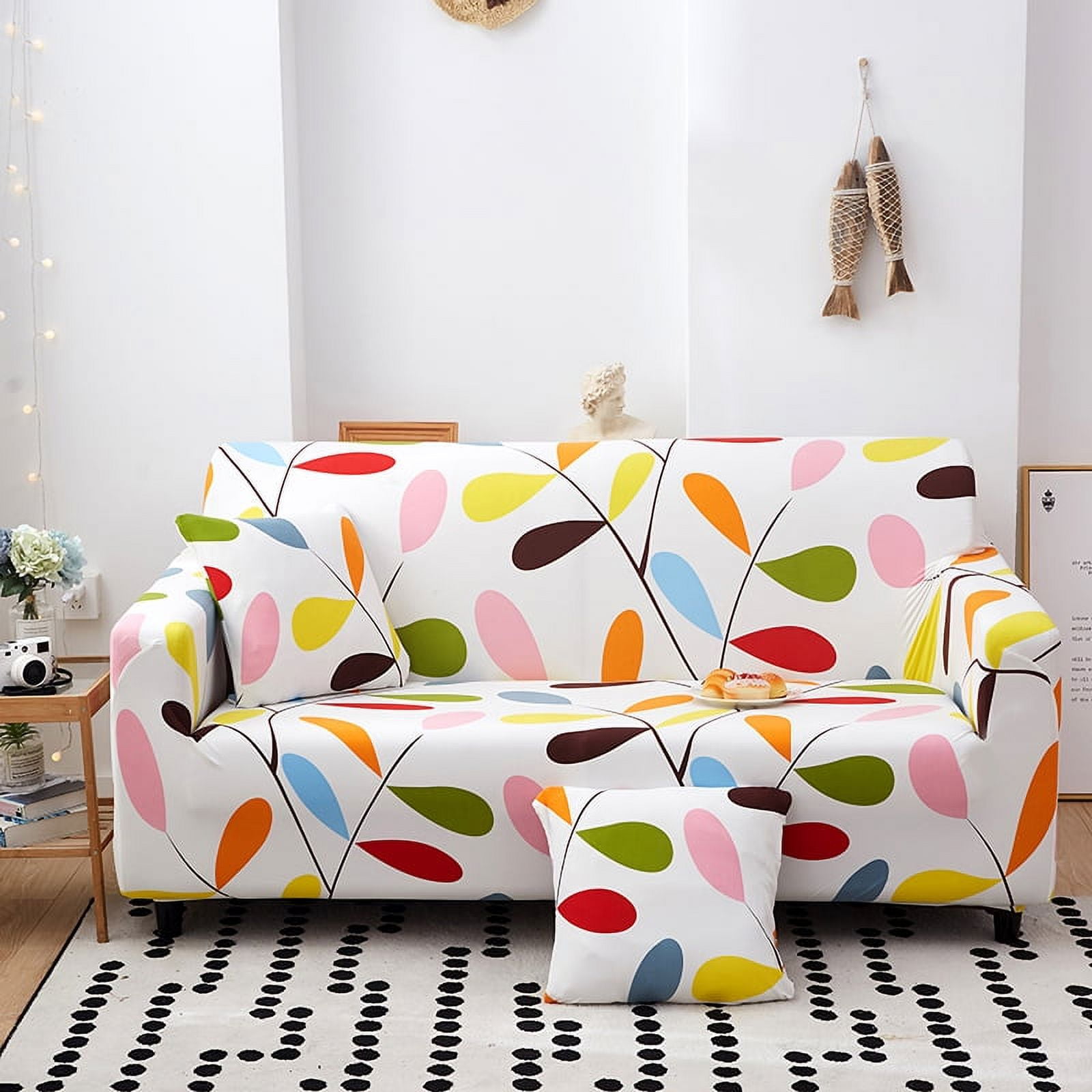 Printed Sofa Cover Stretch Couch Covers Loveseat Slipcovers for 2 ...