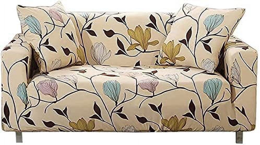 Printed Sofa Cover Stretch Couch Covers Patterned Loveseat Slipcovers ...
