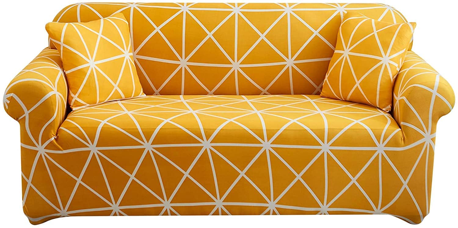 Printed Sofa Cover Stretch Couch Covers Patterned Loveseat Slipcovers ...