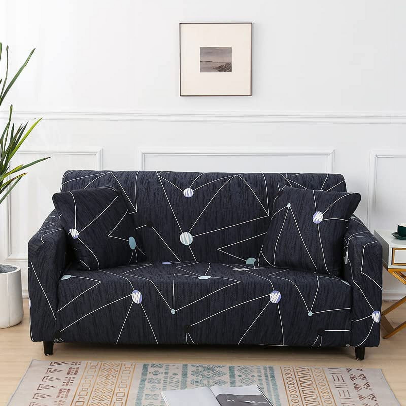 Printed Sofa Cover Stretch Couch Covers Patterned Sofas Seater ...