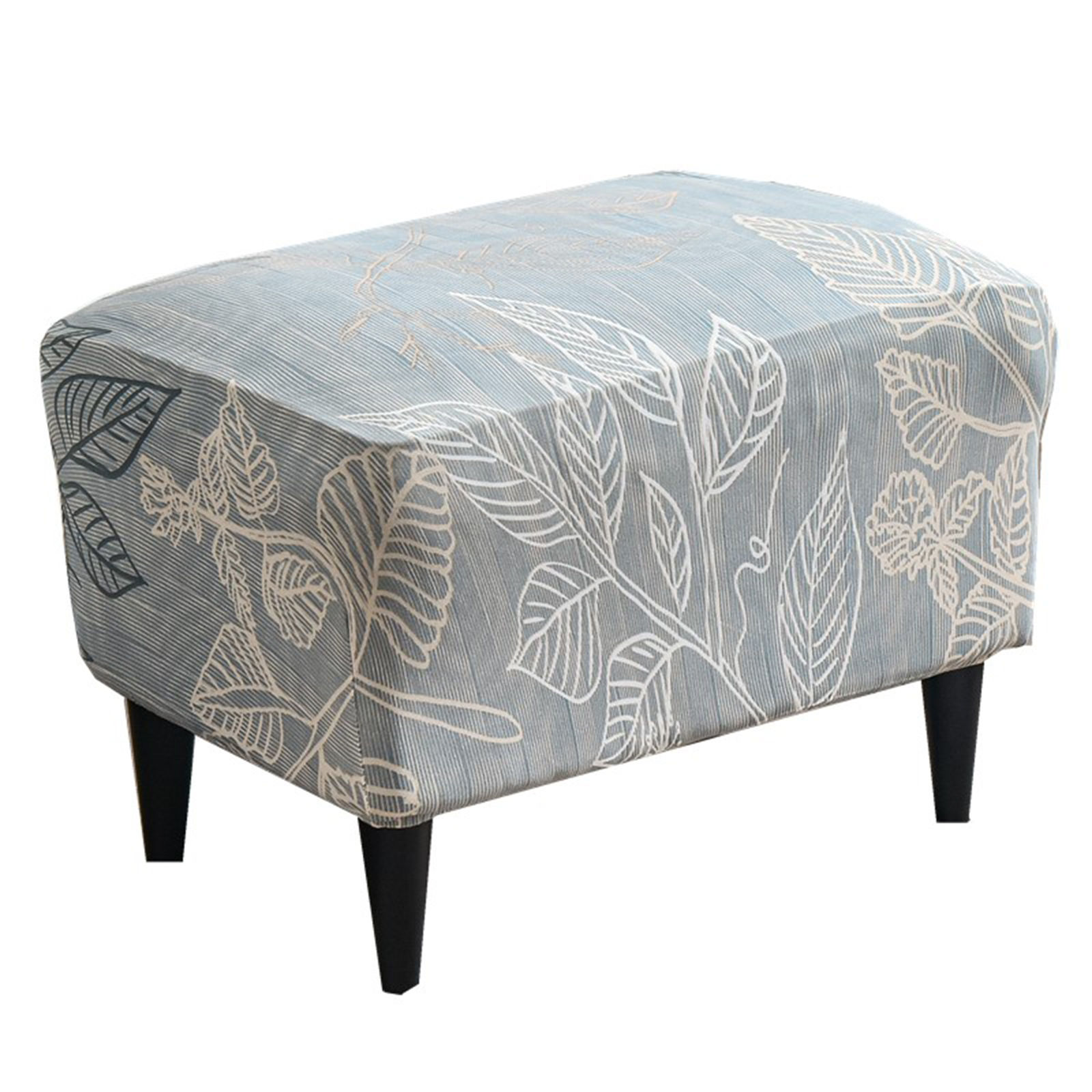 Printed Stretch Ottoman Cover Rectangle Dustproof Footstool Storage ...