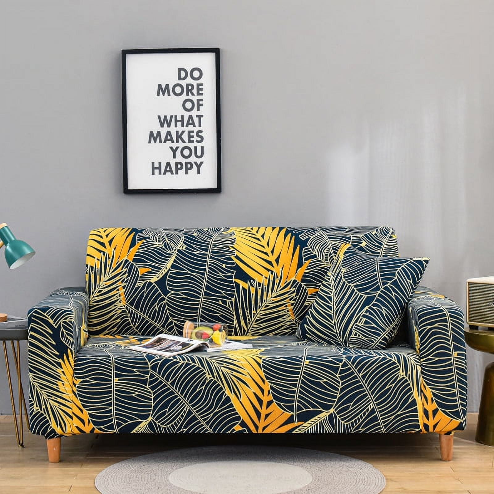 Printed Stretch Sofa Couch Cover For Living Room L Shaped Combination ...