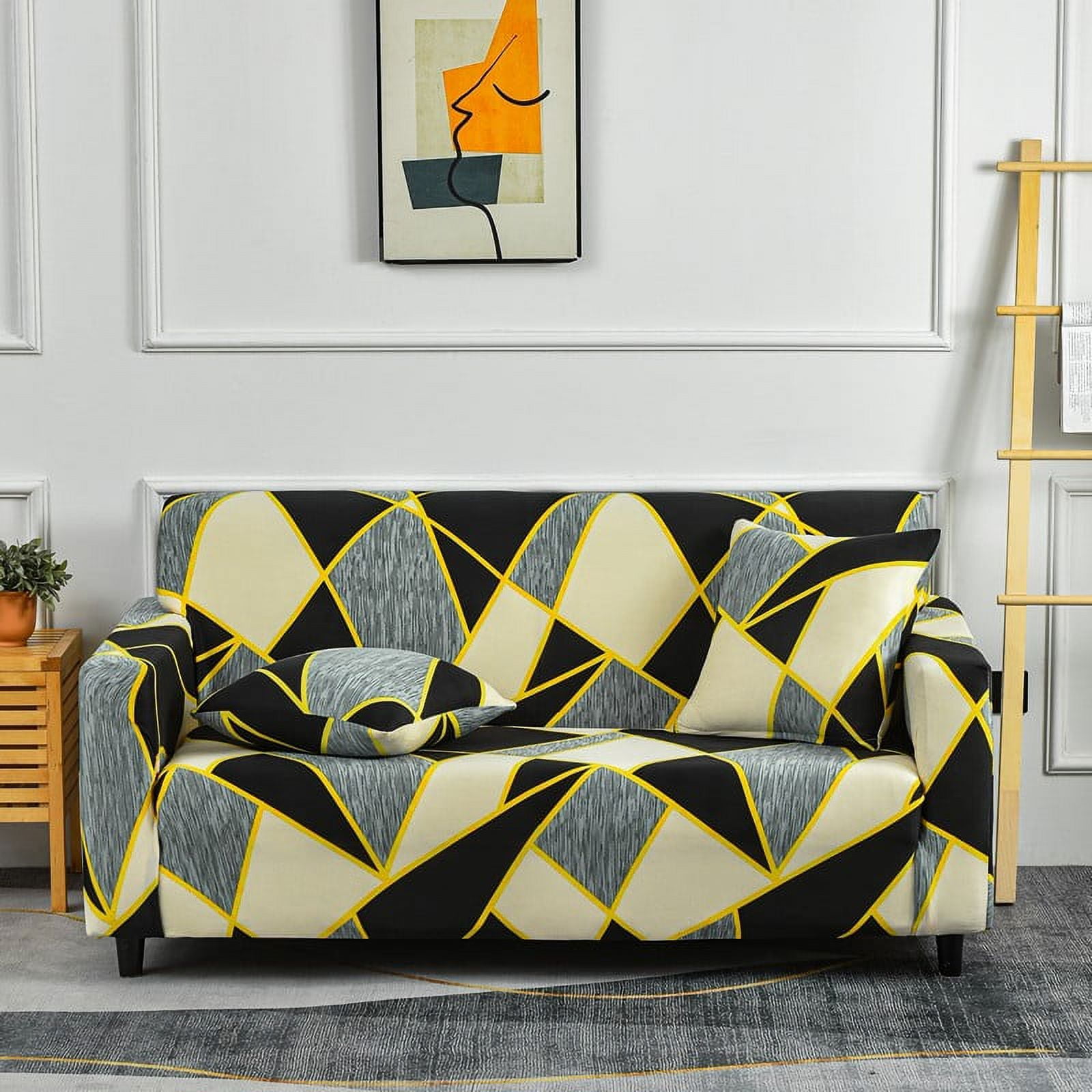 Printed Stretch Sofa Couch Cover For Living Room L Shaped Combination ...