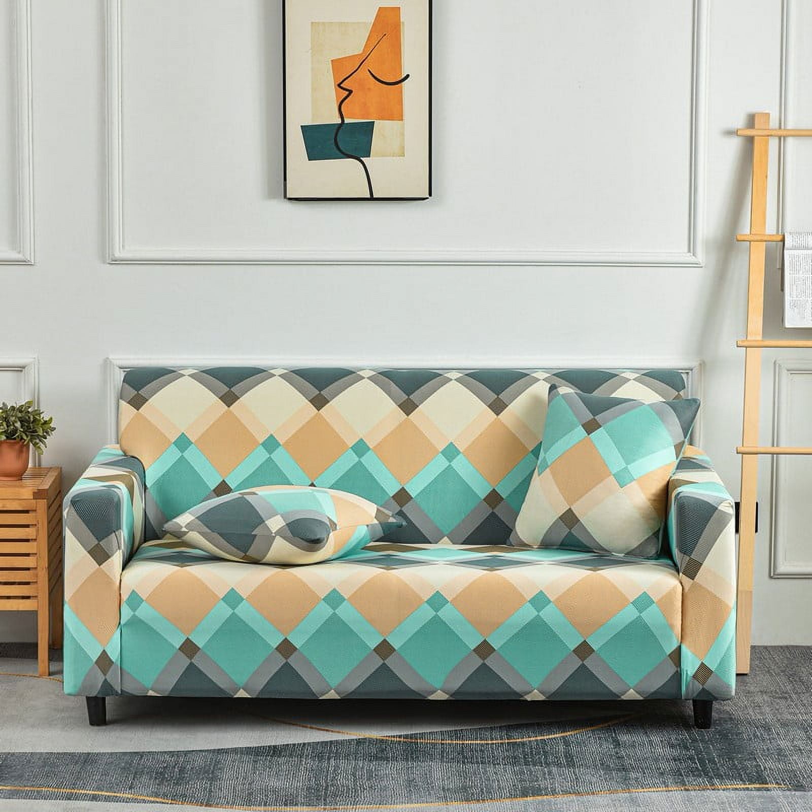 Printed Stretch Sofa Couch Cover For Living Room L Shaped Combination ...