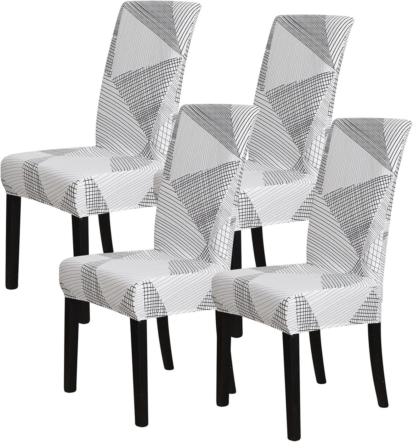 Printed Stretchable Parson Chair Covers for Dining Room Set of 4 ...