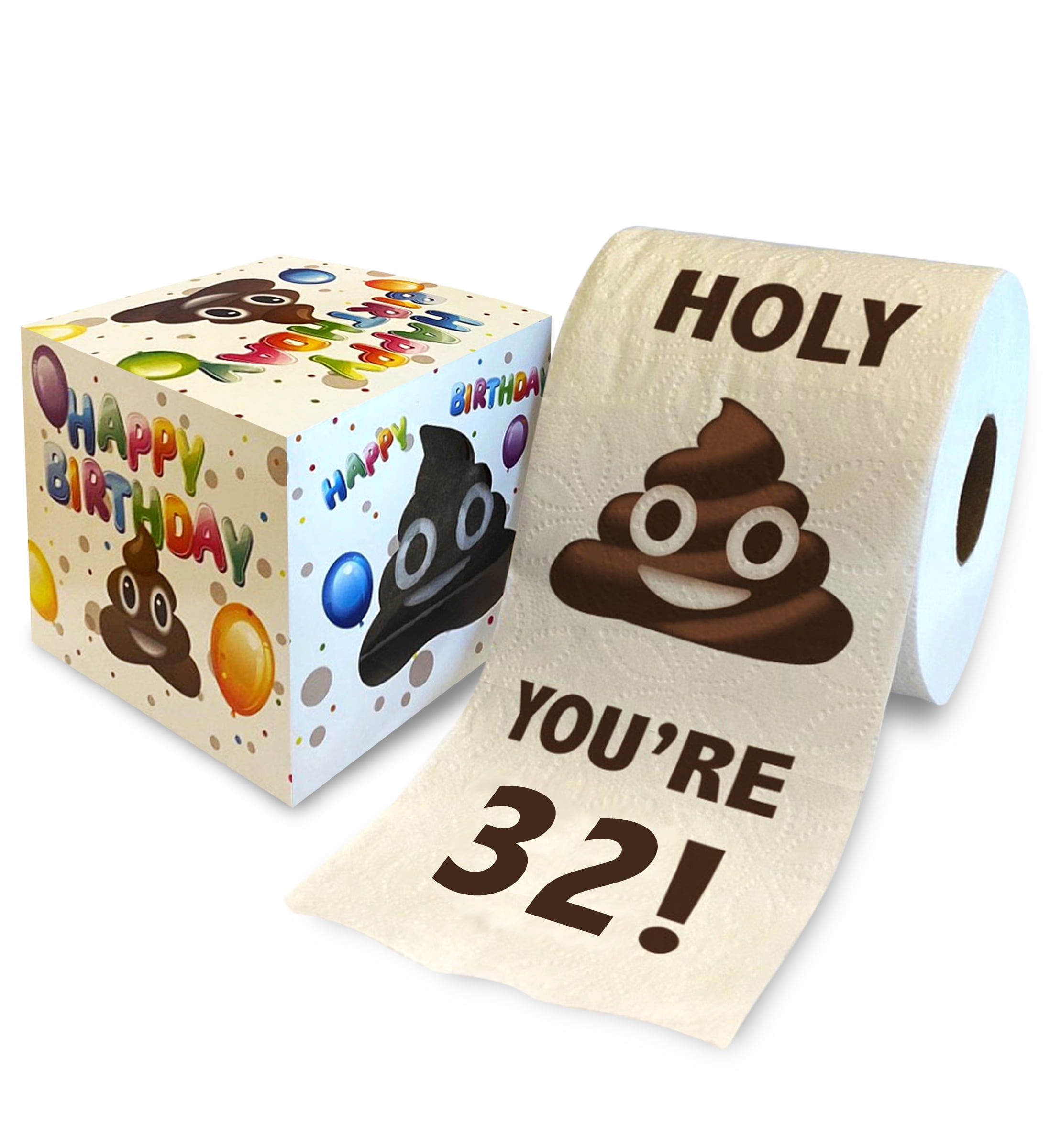 Printed TP Holy Poop You're 32 Printed Toilet Paper Gag Gift – Funny Toilet Paper For Prank ...