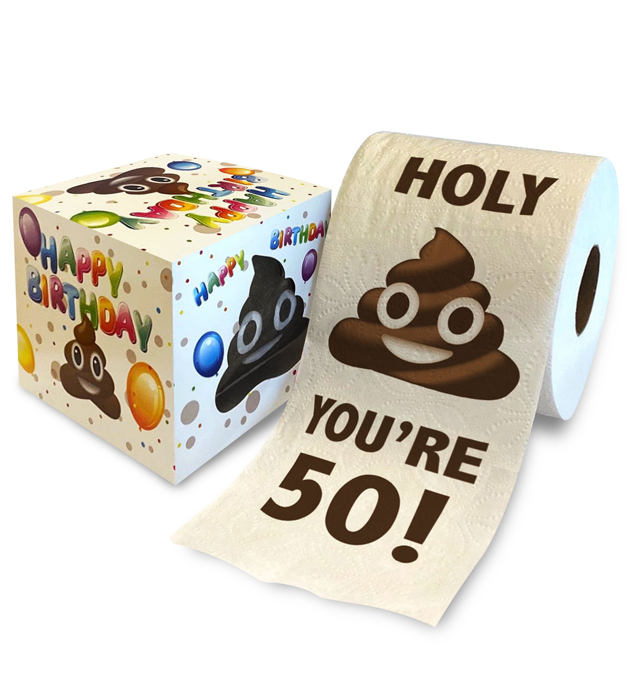 50th Birthday Gag Gift - Printed TP Holy Poop You're 50, Funny Toilet ...