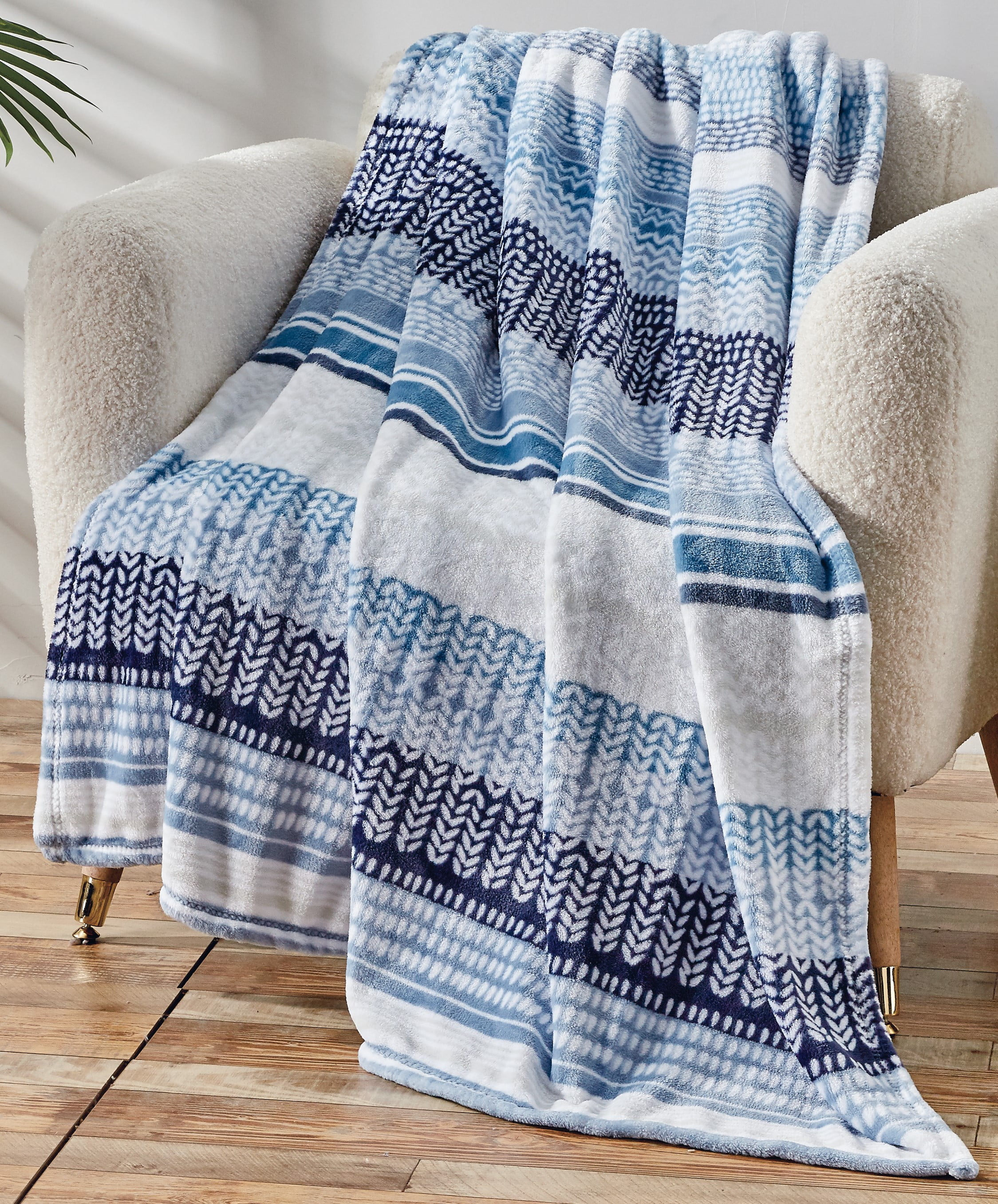 Printed Throw Oversized Blanket Luxury Soft & Plush Pretty Geometric ...