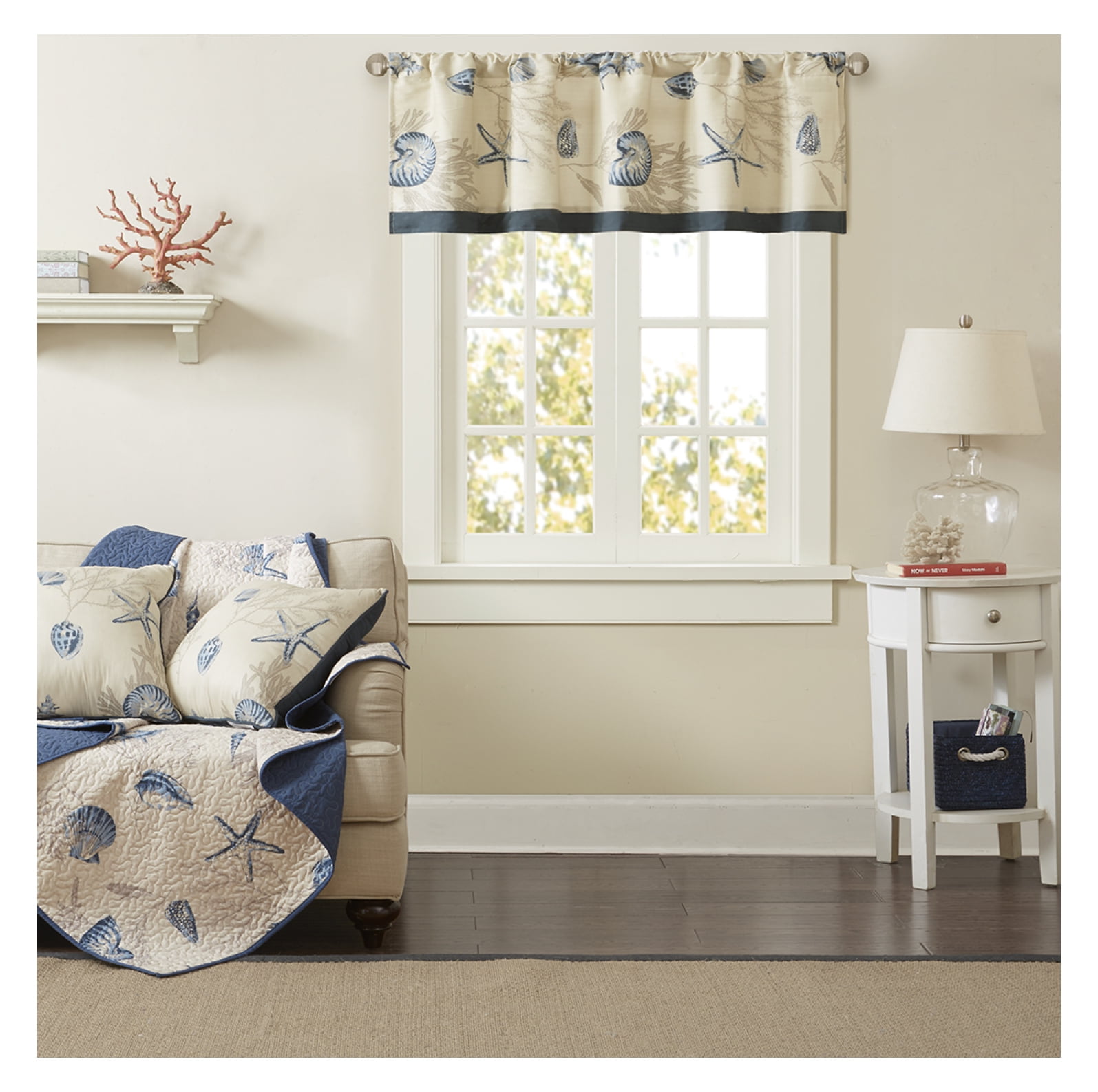 Printed Valance Navy 50x18" - Walmart.com
