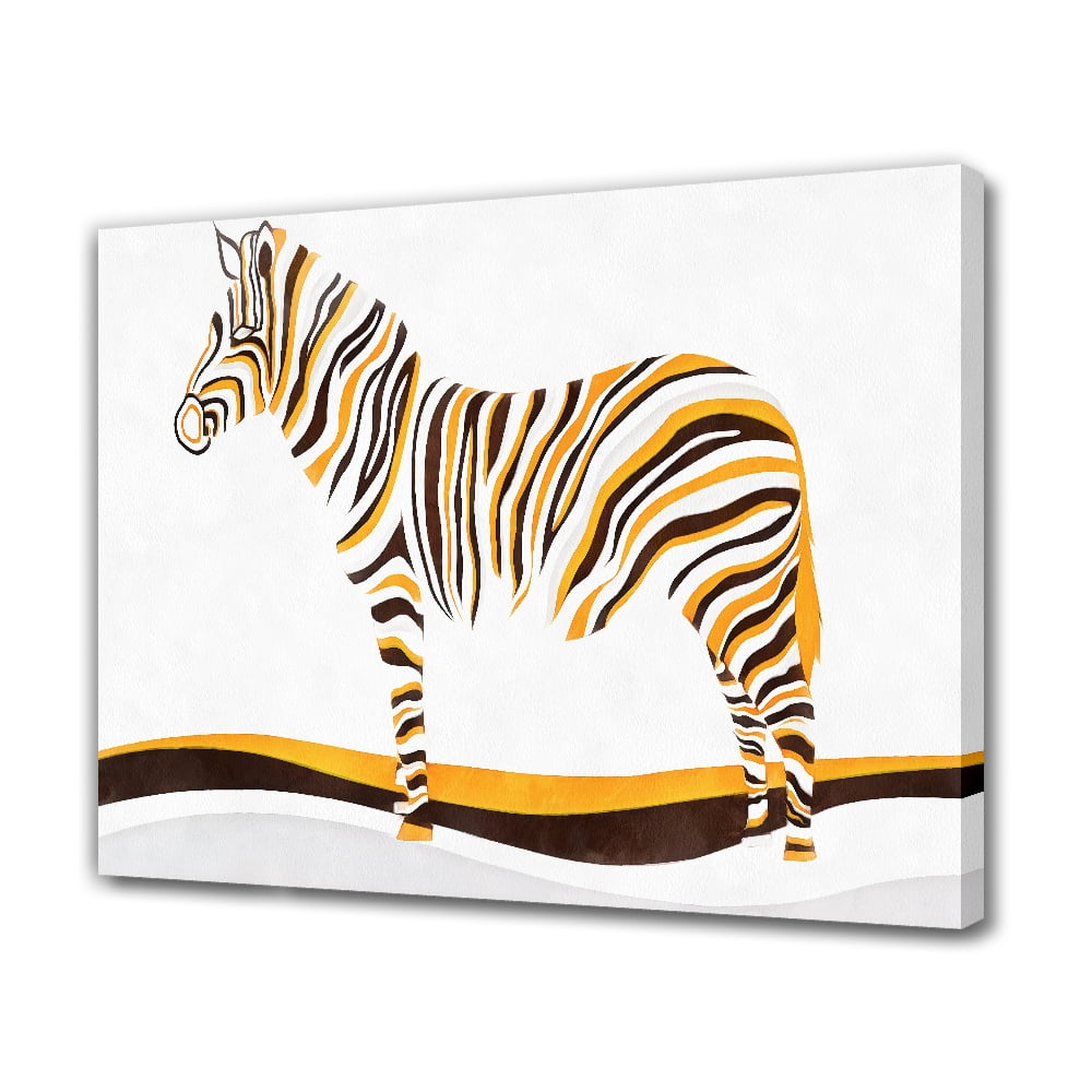 Printed Vector Illustration Animal Zebra Stripes Canvas Poster Bedroom ...