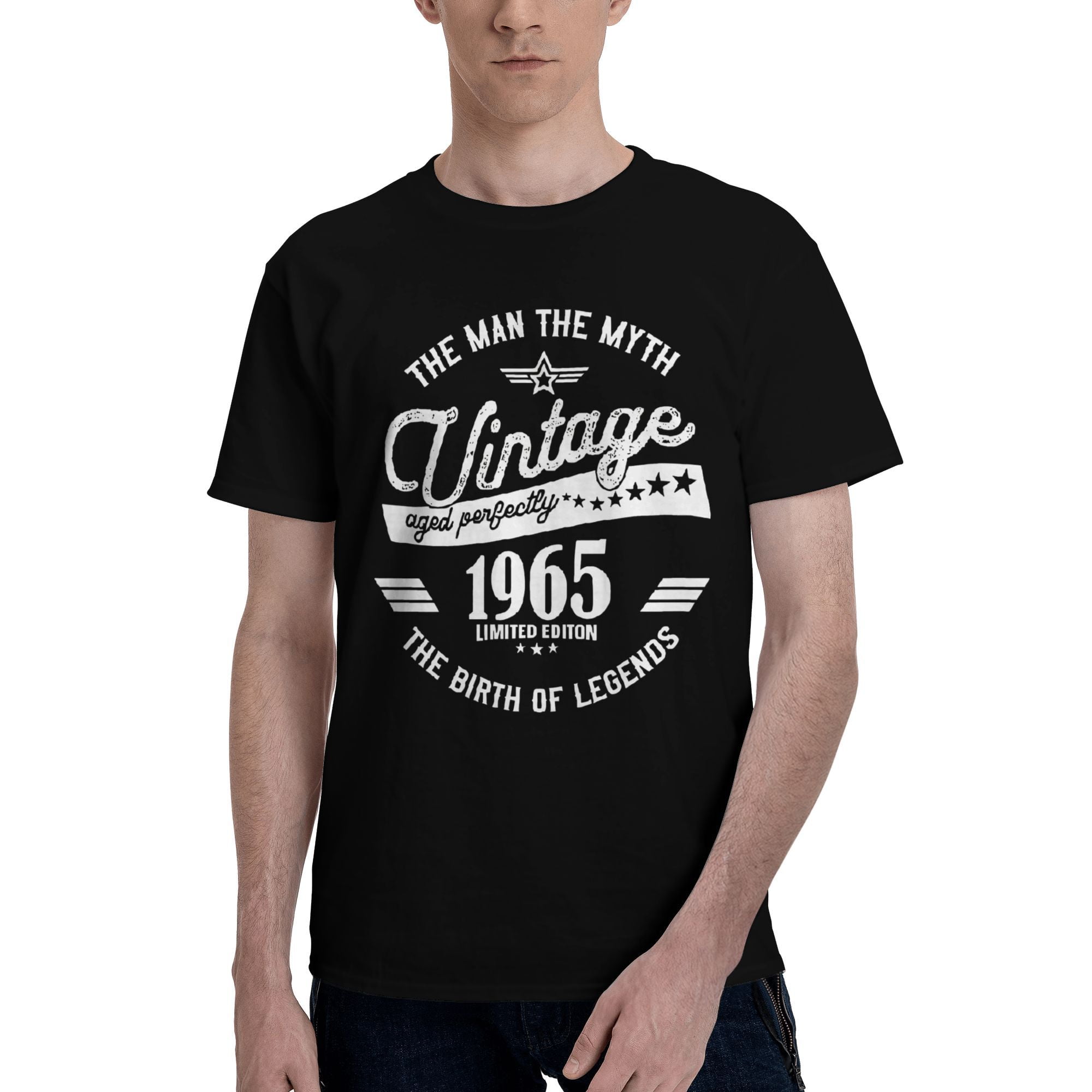 Printed Vintage 1965 Legend aged 60 year T Shirt for Men Women 100% Cotton Tee Shirt Short ...