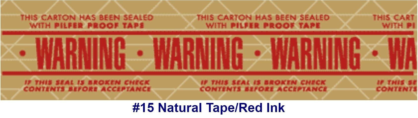 Printed "Warning Pilfer Proof Tape" Reinforced Kraft Gummed Tape 3" x ...