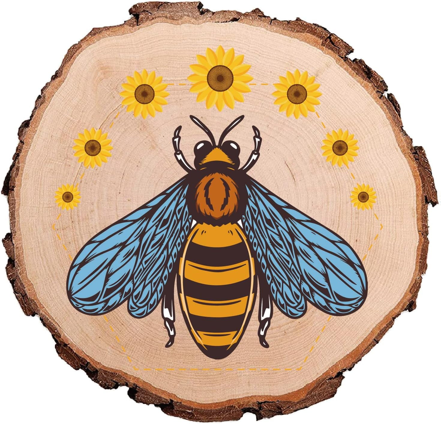 Printed Wood Round Sheets for Home Display Decoration Bees 90~100x10mm ...