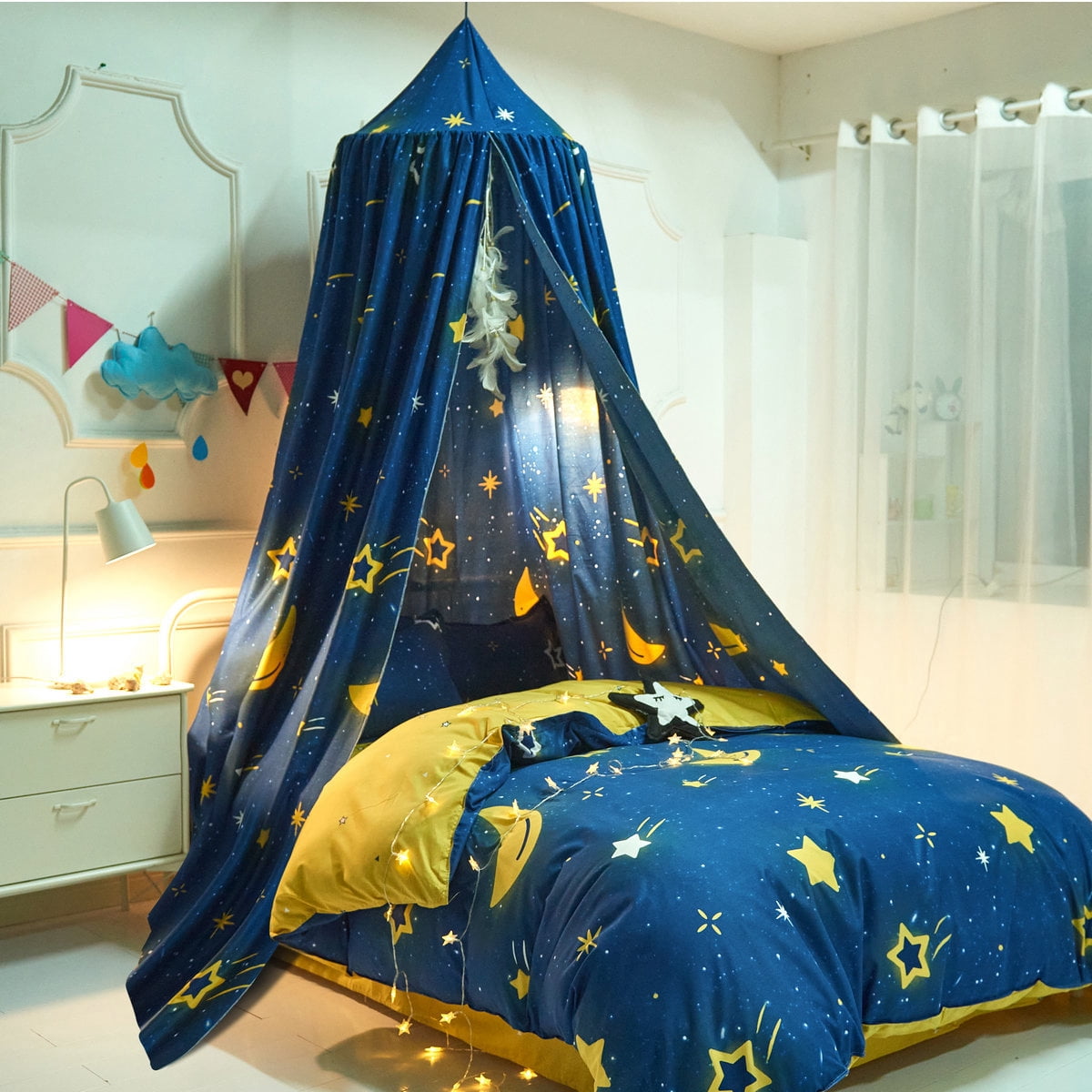 Printed dome bed curtain children's indoor bed curtain baby bedside ...